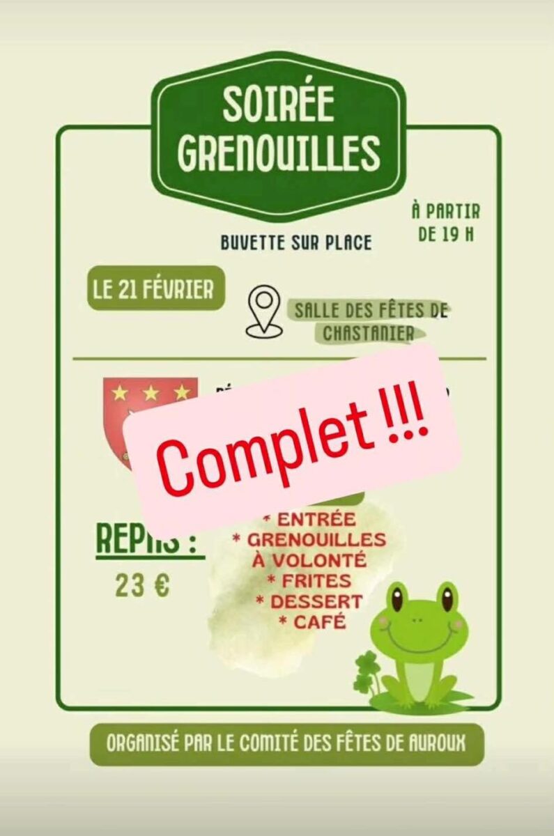 SOIRÉE GRENOUILLES - COMPLET - Office de Tourisme de Langogne